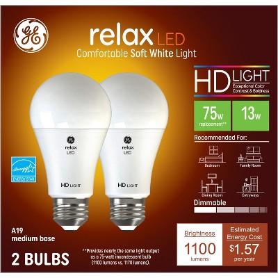 Ge 2pk 75w A19 Led Light Bulbs Soft White : Target
