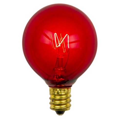 Northlight Pack Of 25 Transparent G40 Red Christmas Replacement Bulbs ...