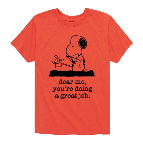 Boys' Peanuts Dear Me Doing Great Job Short Sleeve Graphic T-shirt ...