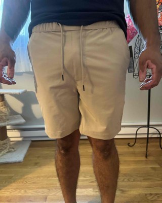 Men's 7" Regular Fit Tech Pull-on Shorts - Goodfellow & Co™ Light Taupe ...