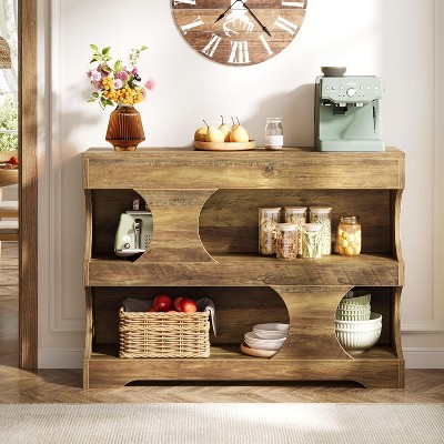 Hommoo 3-tier Farmhouse Console Table With Storage Shelves : Target