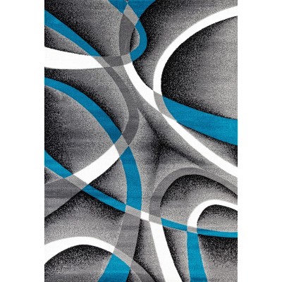 Luxe Weavers Modern Abstract Geometric Turquoise 5x7 Area Rug : Target