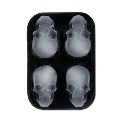 Foster & Rye Skull Ice Mold, Silicone Ice Tray, Black, Novelty Ice Mold ...