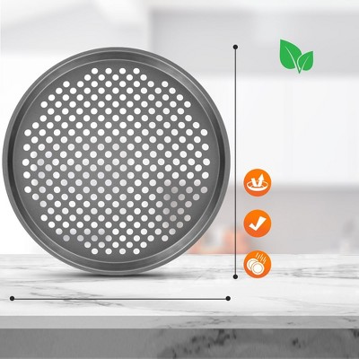 Nutrichef Non-stick Pizza Pan - Deluxe Nonstick Gray Coating Inside And ...