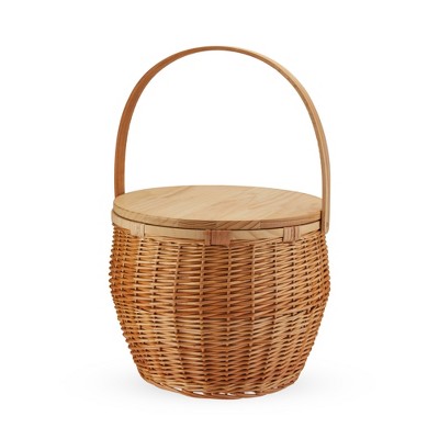 Twine Cape Cod Picnic Basket, Wicker Basket With Place Settings, Wine ...