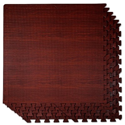 Home Aesthetics 100 Sqft 3/8" Eva Dark Wood Grain Foam Floor Mat ...
