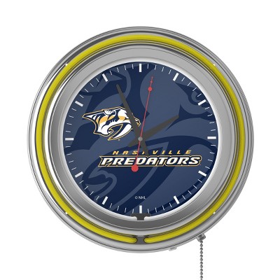 Nashville Predators Watermark Retro Neon Wall Clock : Target