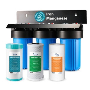 iSpring WGB31BM Whole House Water Filter System, Reduces Iron ...