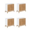 Nathan James Set Of 4 Jasper Wood Fluted Console Table With Doors White ...