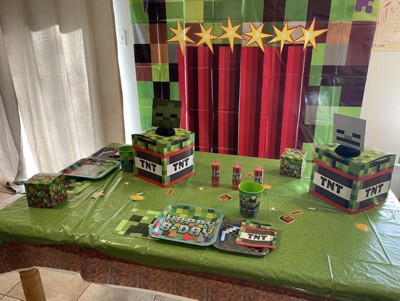 Minecraft 84"x54" Reusable Table Cover Green/brown : Target