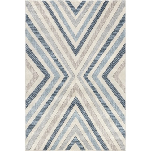 Nuloom Neveah Contemporary Chevron Area Rug, Runner 2' 8" X 8', Blue ...