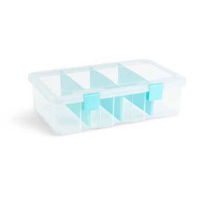 Bins & Things Storage Container With Organizers - 4 Compartments Blue ...