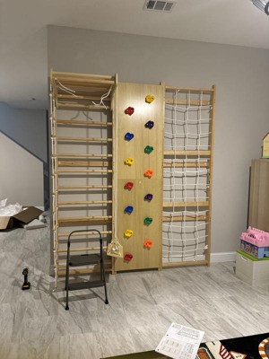 Walnut - 9-in-1 Swedish Ladder Wall Gym And Climber : Target