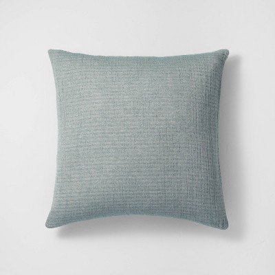 Euro Reversible Textured Cotton Chambray Coverlet Sham Dark Teal Blue ...