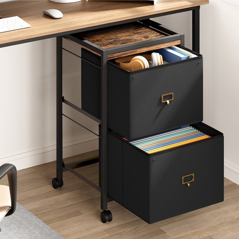 File Cabinet With 2 Drawer, Mobile Filing Cabinet Fits A4 Or Letter ...