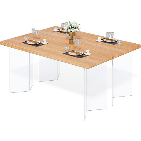 Tribesigns 2pcs Modern Computer Desk With Transparent Acrylic Legs : Target