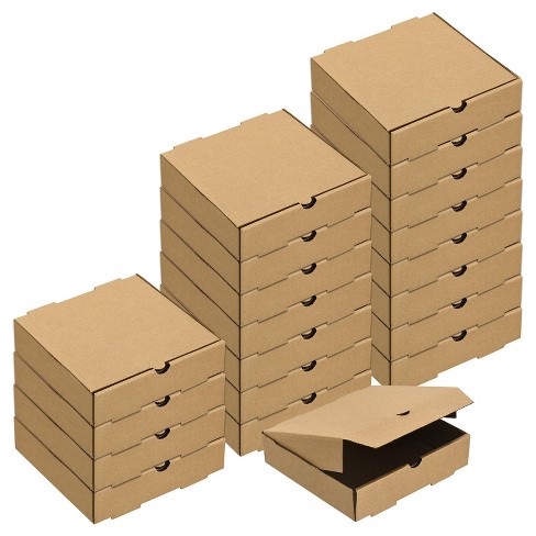 Unique Bargains Sturdy Cowhide Paper Compact Size Pizza Box Brown 20 ...