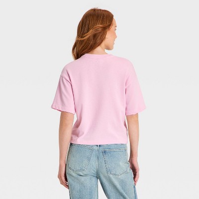 Women’s Vintage Jersey Crew Neck T-Shirt - Universal Thread™ Pink L ...