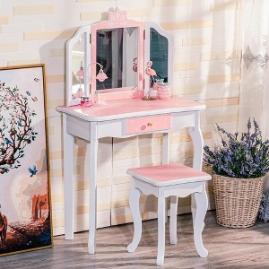 Whizmax 2-in-1 Princess Vanity Set ,princess Makeup Table With Mirror ...