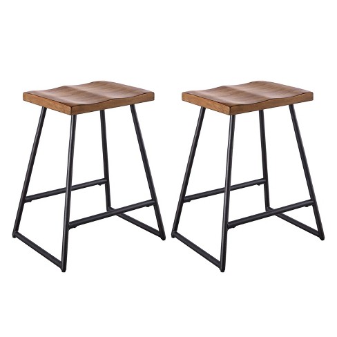 Steve Silver Co. 24" Set Of 2 Landon Counter Height Barstool Honey ...