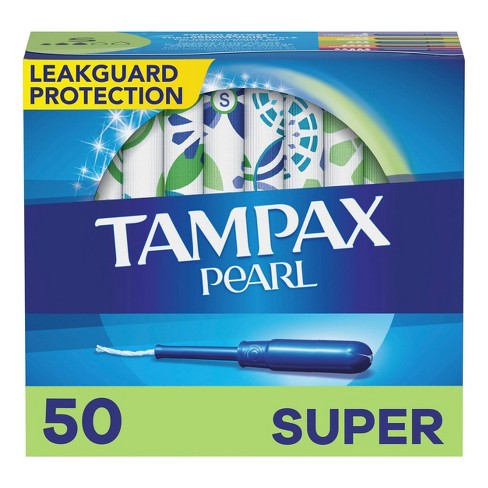 Tampax Pearl Tampons Super Absorbency With Leakguard Braid - Unscented ...