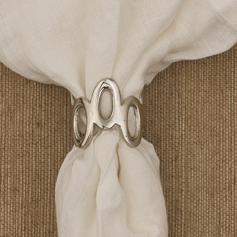 Split P Silver Oval Links Napkin Ring Set Of 4 : Target
