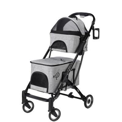 Petique Deluxe Double Decker Pet Stroller For Multiple Small Pets ...