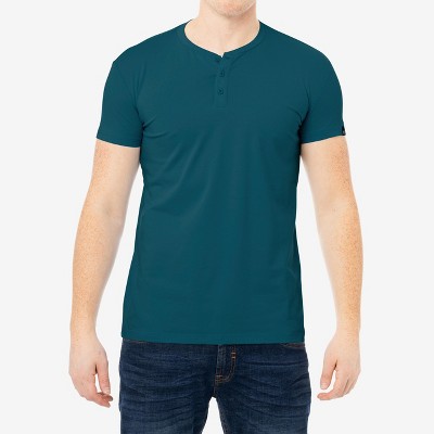 X Ray Men's Basic Henley Neck Short Sleeve T-shirt In Teal Size 3x ...