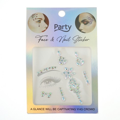 Unique Bargains Eye-catching Face Rhinestone Stickers Assorted Color 1 ...