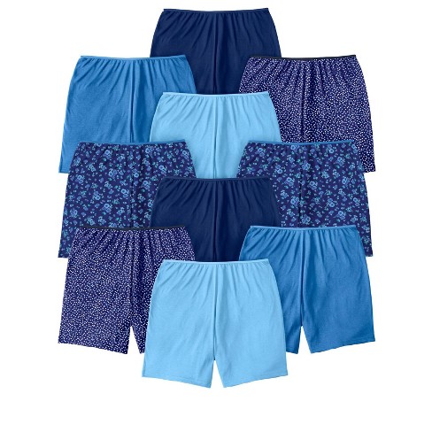 Comfort Choice Women's Plus Size Cotton Boxer 10-pack - 15, Blue : Target