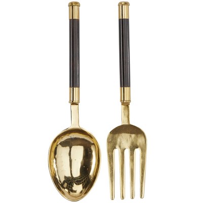 Set Of 2 Aluminum Metal Utensils Spoon And Fork Wall Decors - Olivia ...