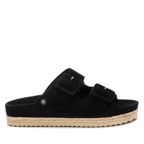 Refresh Shoes Women's Double Strap Flat Sandals , Black, 6 : Target