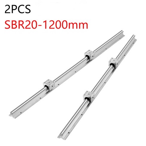 2 Set Sbr20-1200mm Linear Guide Rail Slide Rail With 4pcs Sbr20uu ...