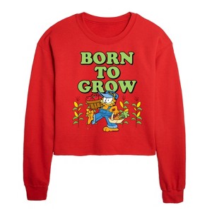 - Garfield - Born To Grow Cropped Long Sleeve Crew Neck Sweatshirt : Target