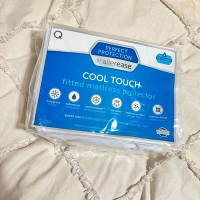 Allerease Perfect Protection Cool Touch Waterproof Machine Washable Fitted Mattress Protector ...
