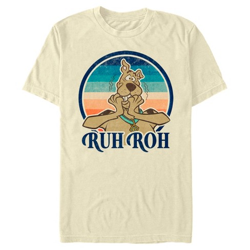 Men's Scooby Doo Ruh Roh Retro Circle T-shirt - Beige - 3x Large : Target