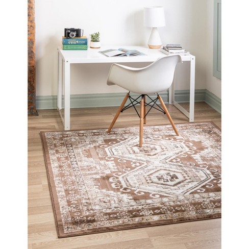 Unique Loom 4' 0 X 4' 0 Square Quail-charlotte Brown Area Rug : Target