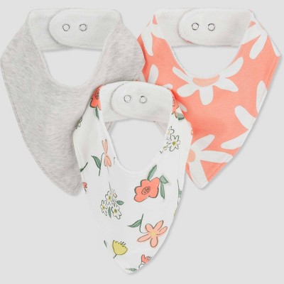 The Peanutshell Terry Cotton Baby Bibs For Girls, 8-pack, Pink/white ...