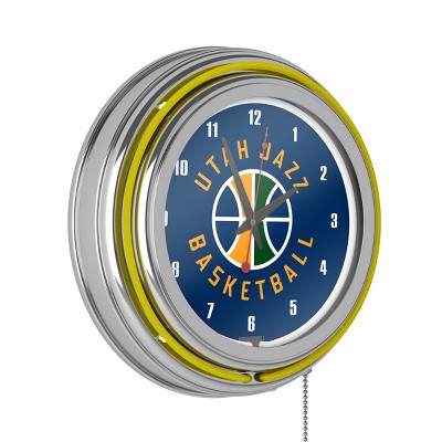 Utah Jazz Logo Retro Neon Wall Clock : Target