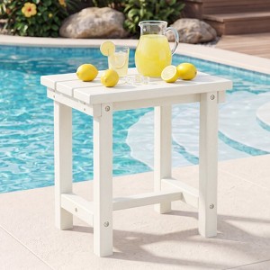 Furniliving HDPE 16.5'' Square Outdoor Side Table,White : Target