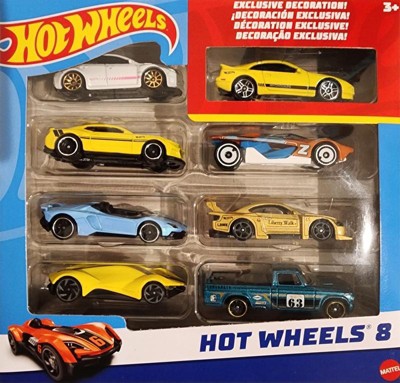 Hot Wheels Cars & Trucks Set With 1 Exclusive Car - 1:64 Scale - 8pk ...