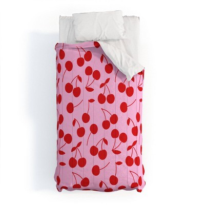 Deny Designs Thespacehouse Pink Red Cherries Comforter And Sham Set ...