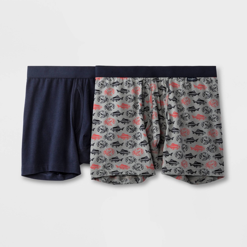Men's Fish Boxer Briefs 2pk - Goodfellow & Co Red/White/Blue M