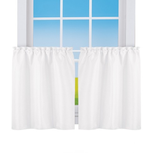 Collections Etc 5-piece Ruffled Trim Tiers & Panels Window Curtain Set ...