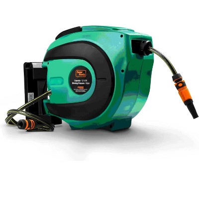 Superhandy Mountable Retractable Water Hose Reel - 1/2" X 50' Ft, 3/4 ...
