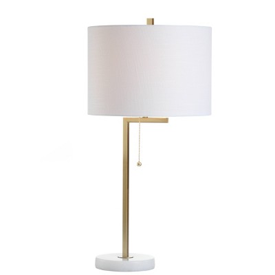 24.5" Metal/Marble Alyssa Table Lamp with Pull Chain, Marble Base ...