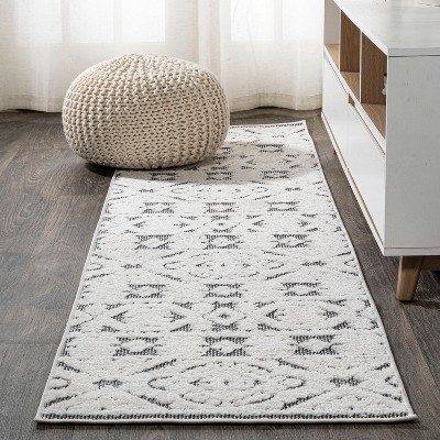 2'x8' Jordan High-low Pile Art Deco Geometric Indoor/outdoor Runner Rug ...