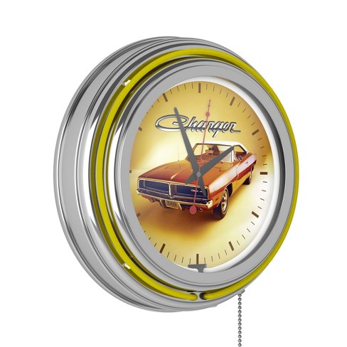 Dodge 69 Charger Retro Neon Wall Clock : Target