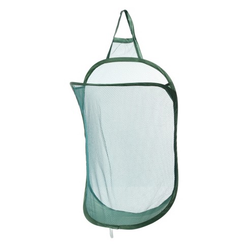 Unique Bargains Wall-mounted Folding Laundry Basket 2929 Cubic-in Green ...