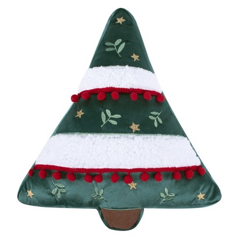 O Christmas Tree Green Shaped Christmas Tree Pillow - Levtex Home : Target